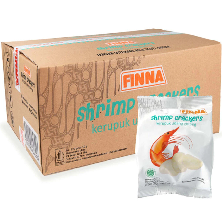 Jual FINNA SHRIMP CRACKERS KERUPUK UDANG GORENG DUS 120x10gr | KRUPUK ...