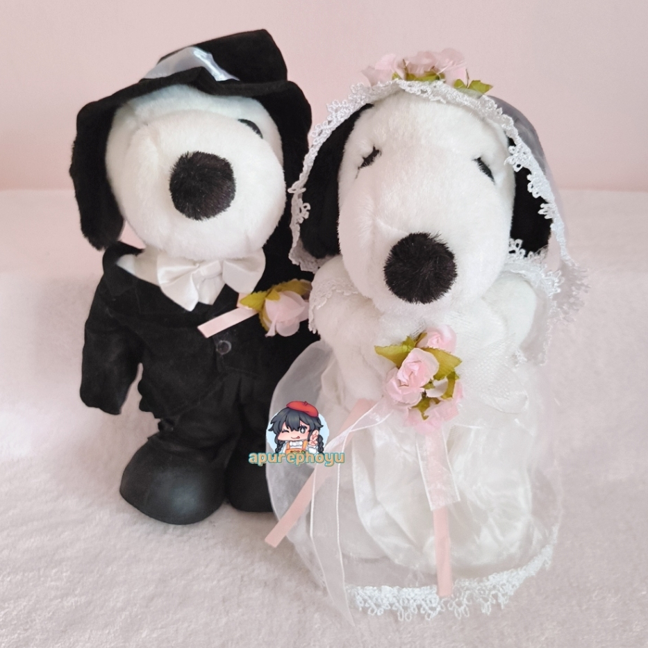 Jual Boneka Peanuts Snoopy and Belle Wedding Costume Couple Plush ...