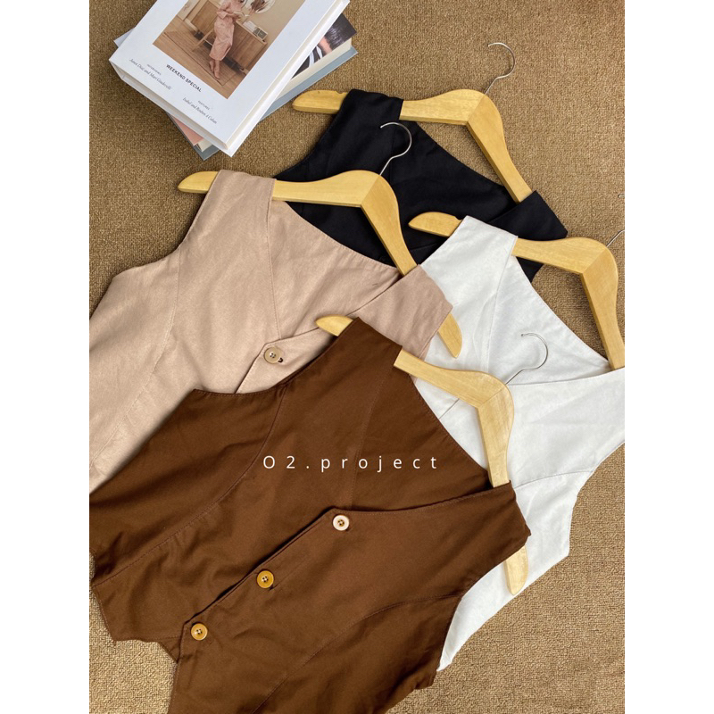Jual O2.project Atasan Baju Rompi Katun Rami Outer Outter Blazer Wanita ...