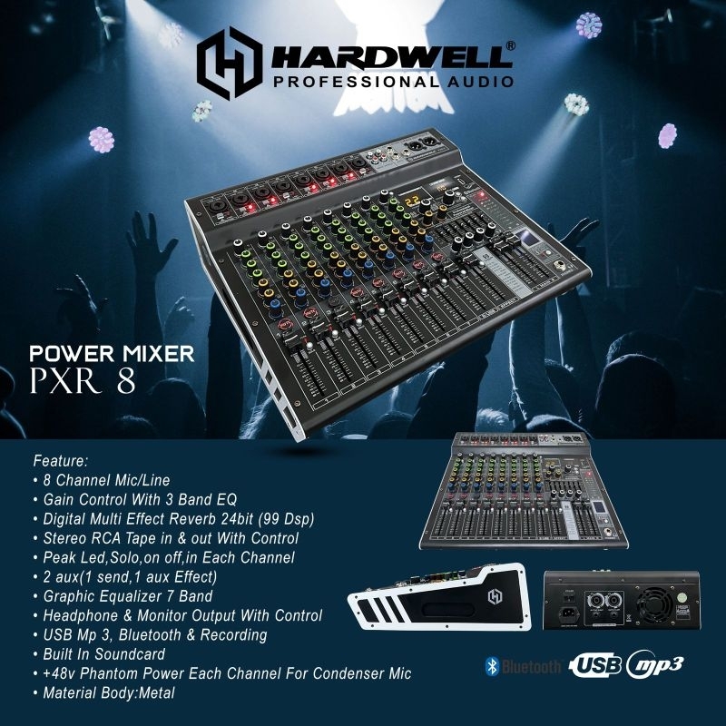 Jual Power Mixer Audio Systeam HardwellPXR8 Channel | Shopee Indonesia