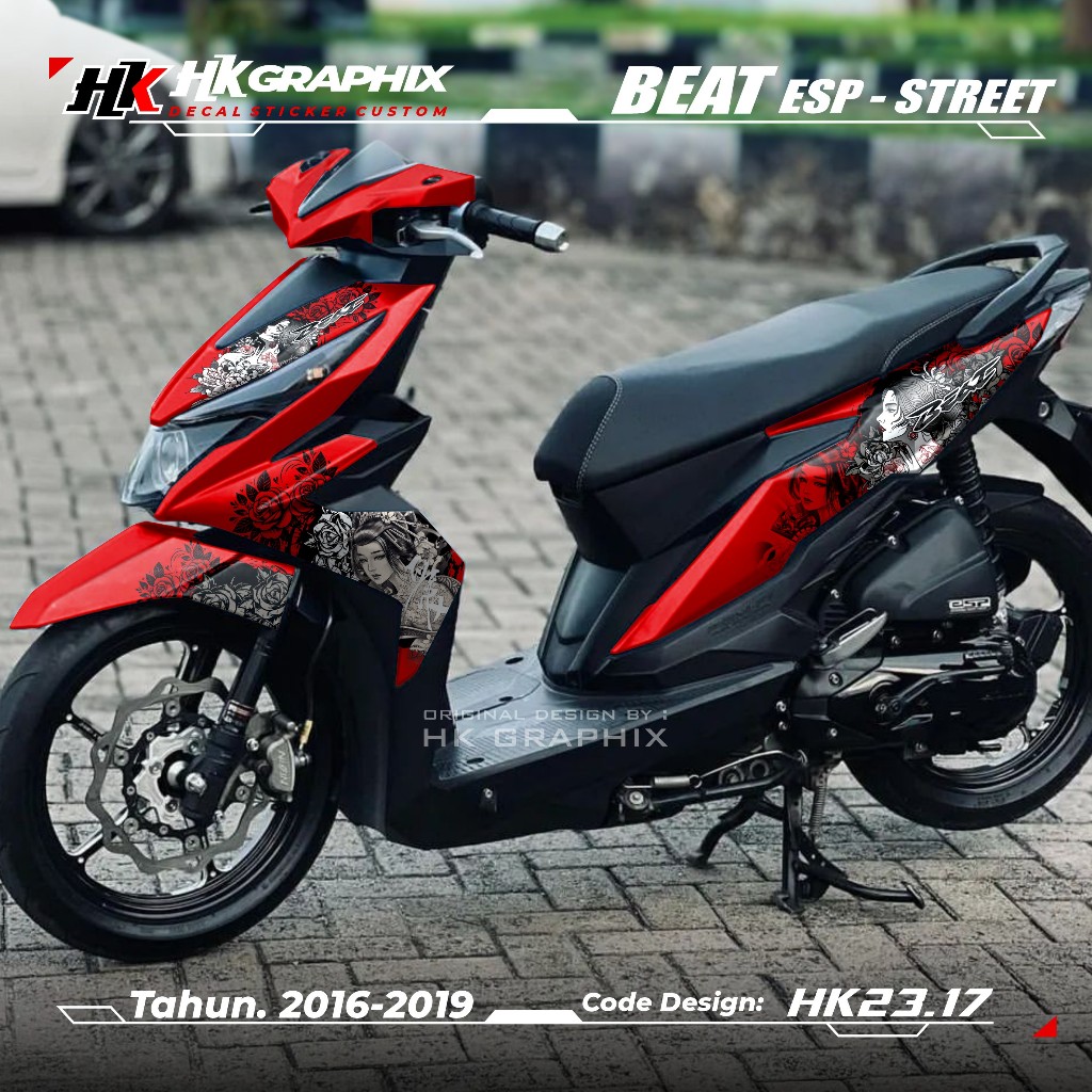 Jual Decal Sticker BEAT FI ESP STREET Full Body 2016 2017 2018 2019 Desain Beat Cewek Geisha ...