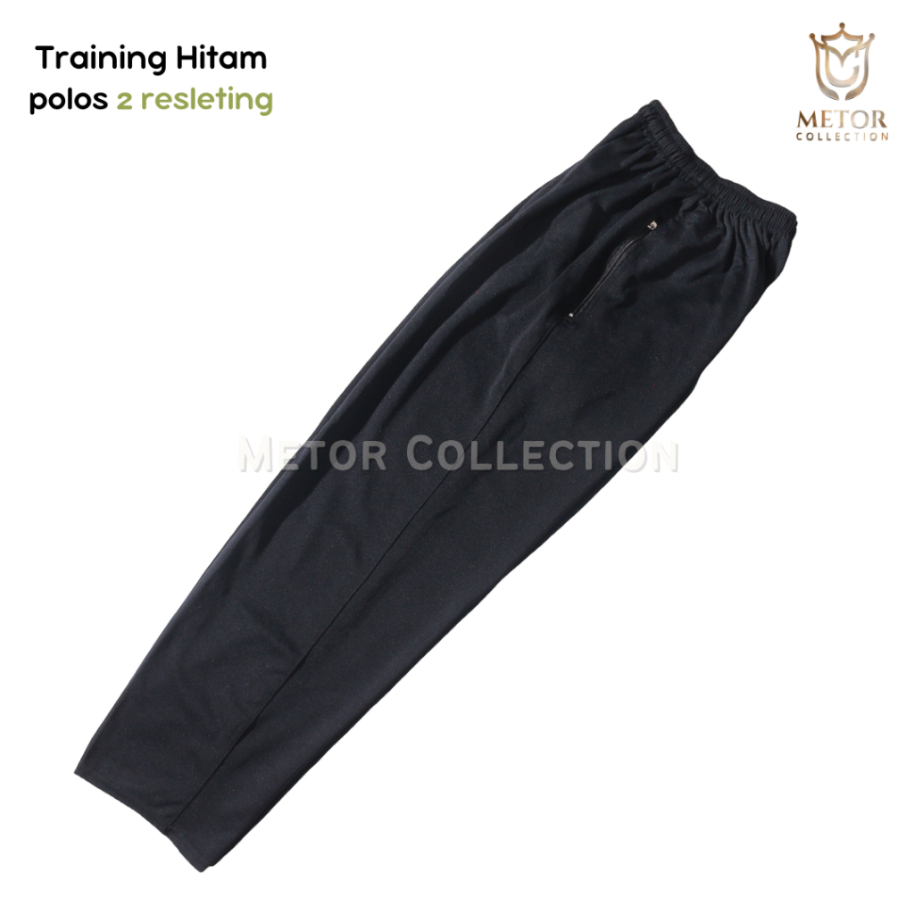 Jual Training Hitam Polos Saku Resleting Training Hitam Panjang Polos ...