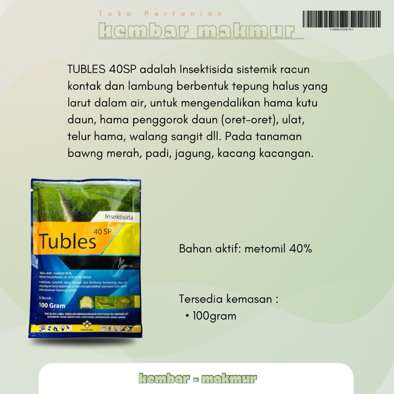 Jual TUBLES 40SP | 100GR , INSEKTISIDA UNTUK MENGENDALIKAN HAMA KUTU ...