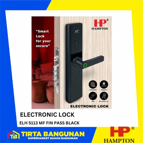 Jual HAMPTON ELECTRONIC LOCK ELH 5113 MF FIN PASS BLACK/ DIGITAL DOOR ...