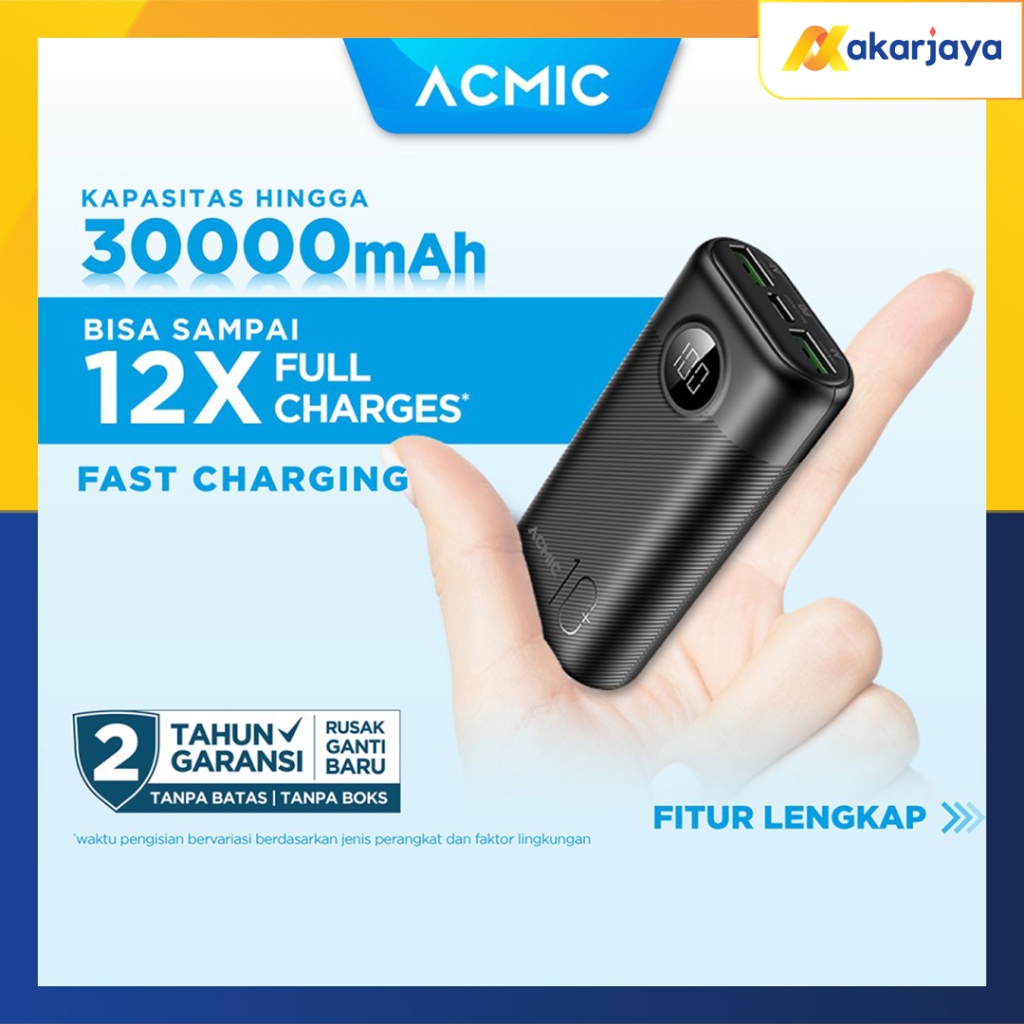 Jual ACMIC DIGIMAX 10000mAh Powerbank Mini 22.5W Fast Charging Type C | Shopee Indonesia