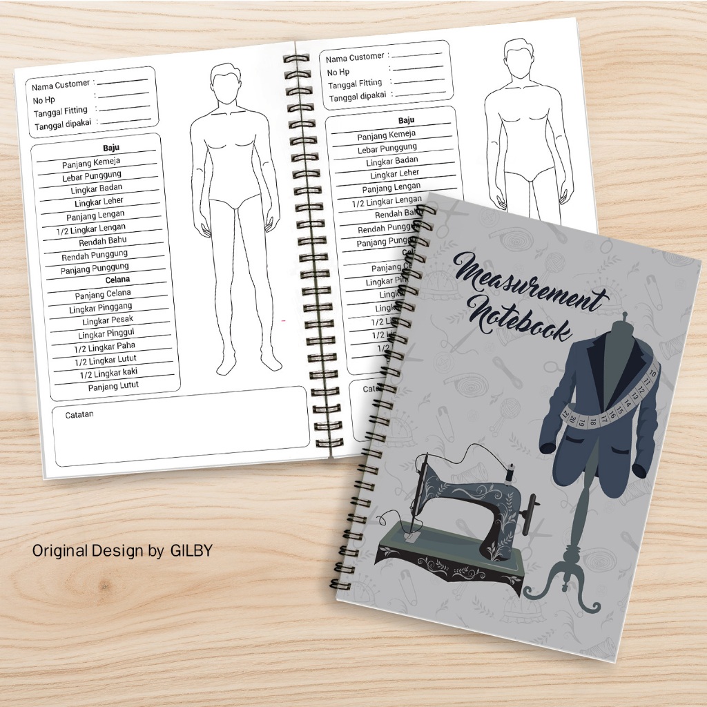 Jual Notebook Buku Catatan Jahit Tailor Measurement Book | Shopee Indonesia