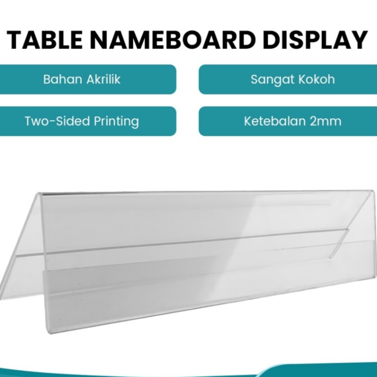 Jual Akrilik Papan Nama Meja Panitia Display Kantor Tipe Segitiga ...
