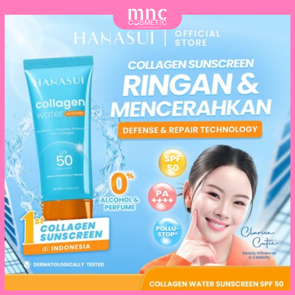 Jual HANASUI COLLAGEN WATER SUNSCREEN SPF 50 PA++++ 30ml | Shopee Indonesia