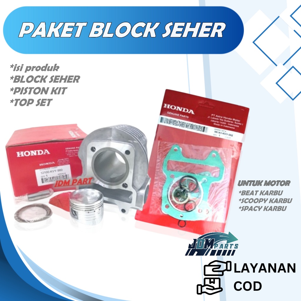 Jual BLOCK SEHER SET KOMPLIT + TOP SET HONDA BEAT KARBU / SPACY KARBU / SCOOPY KARBU / KVY BLOK ...
