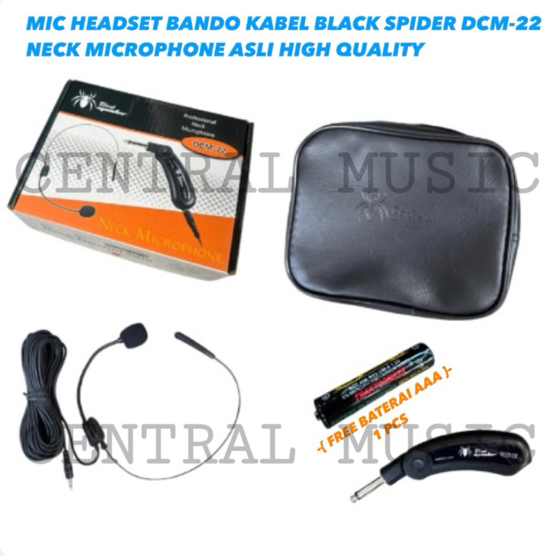 Jual MICROPHONE HEADSET BANDO KABEL BLACK SPIDER DCM-22 NECK MICROPHONE ...