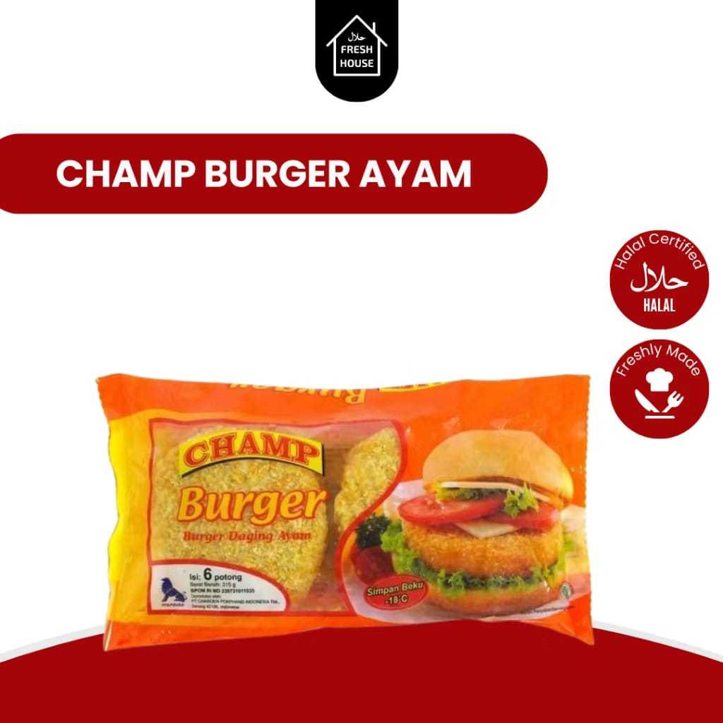 Jual CHAMP ISI BURGER AYAM 315GR / 6PCS | Shopee Indonesia