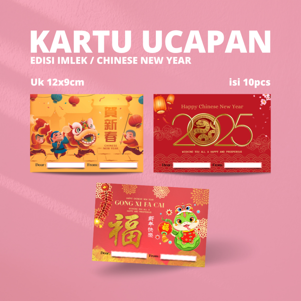 Jual KARTU UCAPAN IMLEK / CHINESE NEW YEAR / GREETINGS CARD 13 X 9 ...