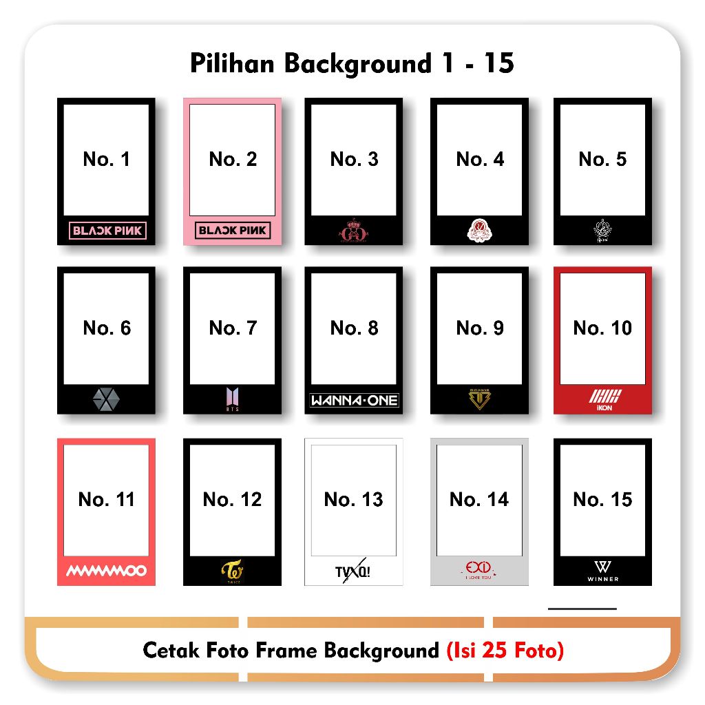 Jual (Isi 25 pcs) Cetak Foto 2R Custom Background Type 1 | Shopee Indonesia