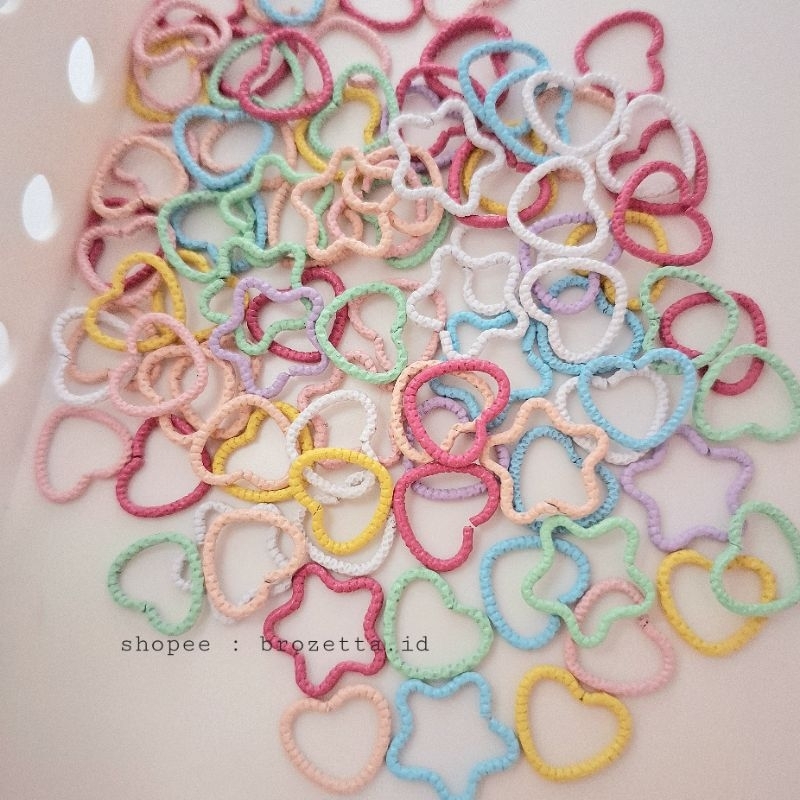 Jual 10 gram jump ring bintang love warna warni untuk meronce aksesoris ...