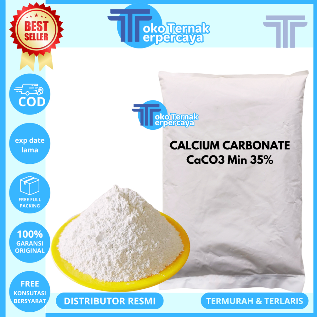 Jual CALCIUM CARBONATE 1KG - Kalsium Karbonat CaCO3 Feed Grade Kalsium ...
