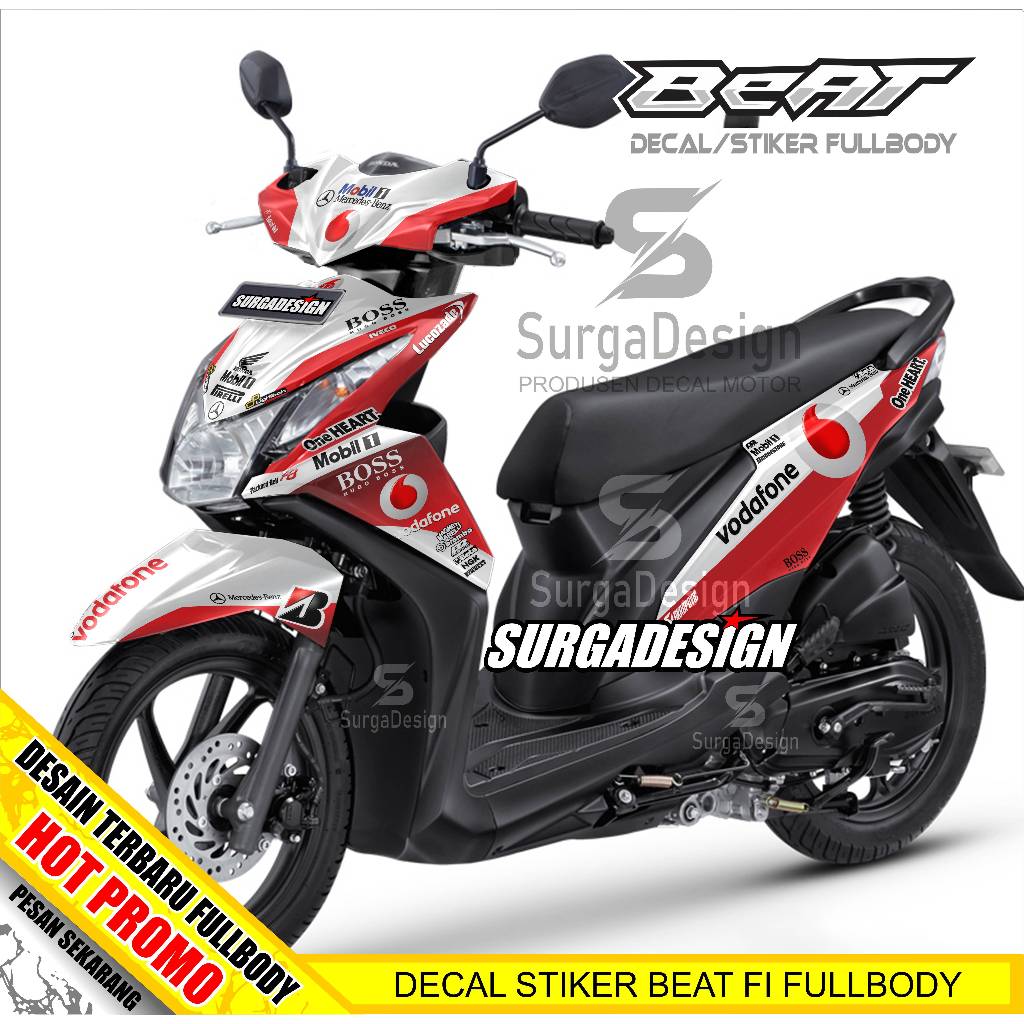 Jual STIKER BEAT FI MERAH PUTIH FULL BODY, STIKER BEAT FI FULL BODY ...