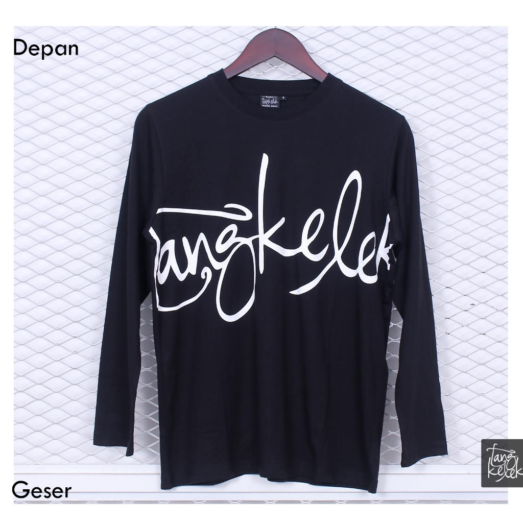 Jual Tangkelek Baju Kaos Lengan Panjang Tangkelek Datar Warna Hitam ...