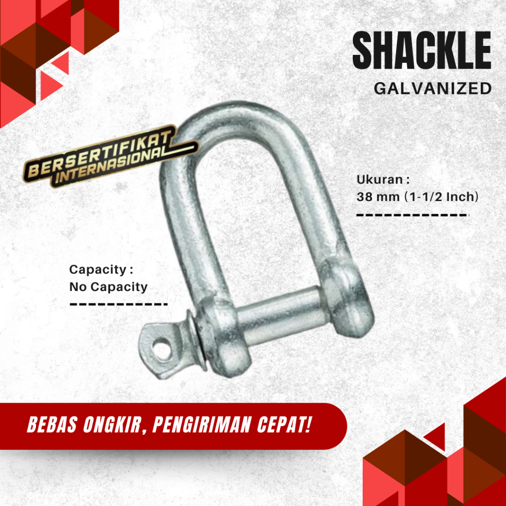 Jual Dee Shackle / U Shackle Galvanis 38 mm 1-1/2 Inch Screw Pin ...