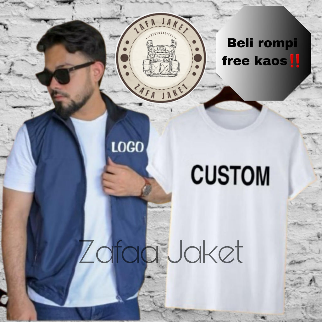 Jual ZF - ROMPI FREE KAOS CUSTOM LOGO NAMA DAN TULISAN || ROMPI CUSTOM ...