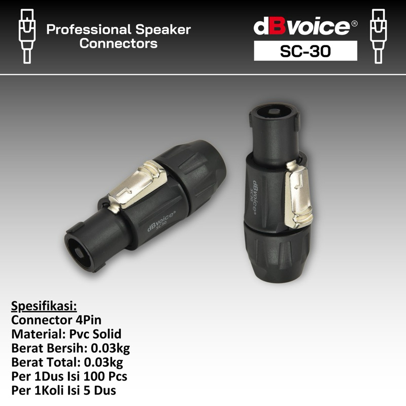 Jual Connector Speakon dB Voice SC-30 Original Product Jack 4 Pin ...