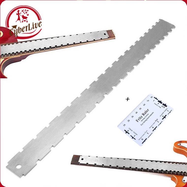 Jual Serba Serbu Guitar Neck Notched Straight Edge Tool Stainless Fret ...