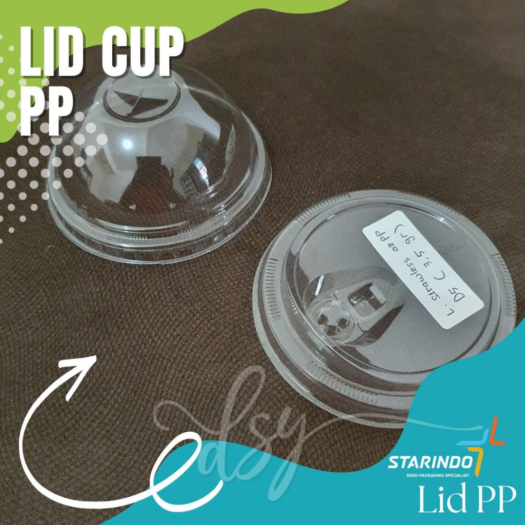 Jual Lid Cup PP Flat Dome Strawless Merk Starindo | Shopee Indonesia