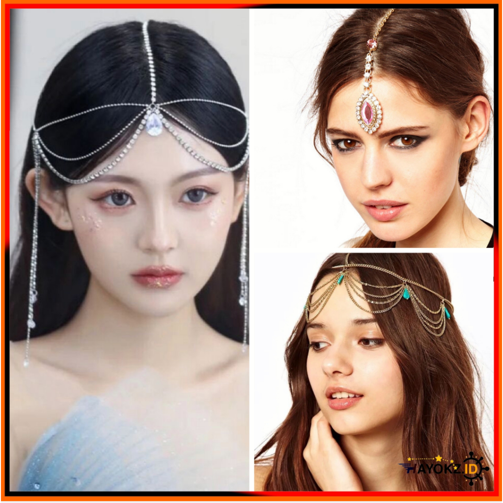 Jual Hiasan kepala headband mahkota bando india kristal tiara | Shopee ...