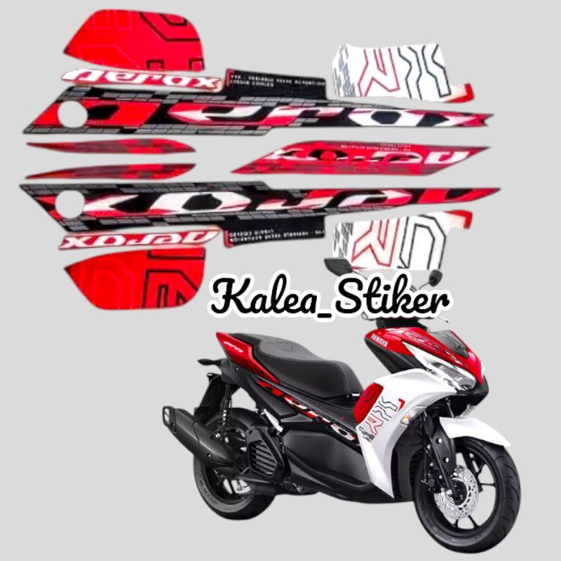Jual STIKER STRIPING LIS BODI MOTOR AEROX 155 2024 PUTIH MERAH | Shopee ...