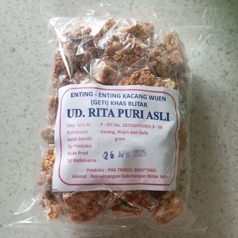 Jual Enting Geti Kacang Wijen Khas blitar Rita Puri Asli | Shopee Indonesia
