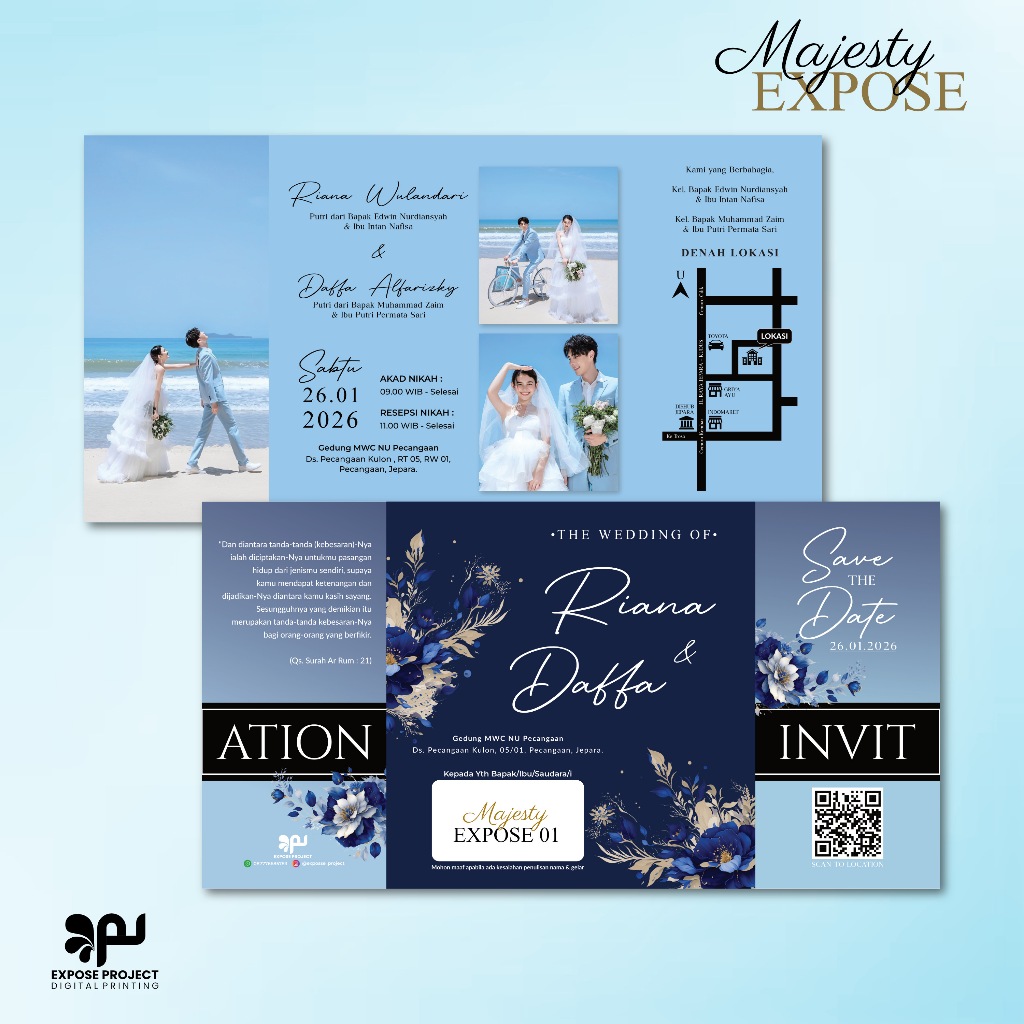 Jual UNDANGAN PERNIKAHAN CUSTOM GLOSSY ELEGANT FULL COLOUR - UNDANGAN ...