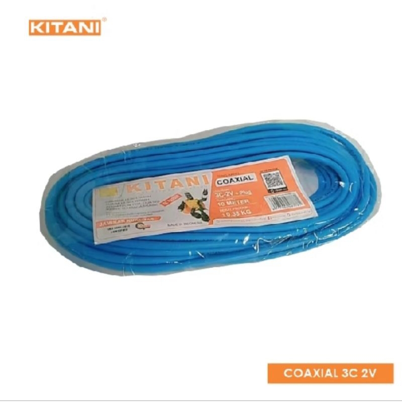 Jual KABEL ANTENA COAXIAL 3C-2V + PLUG (ANTENA TV CABLE) 10 METER - KITANI | Shopee Indonesia
