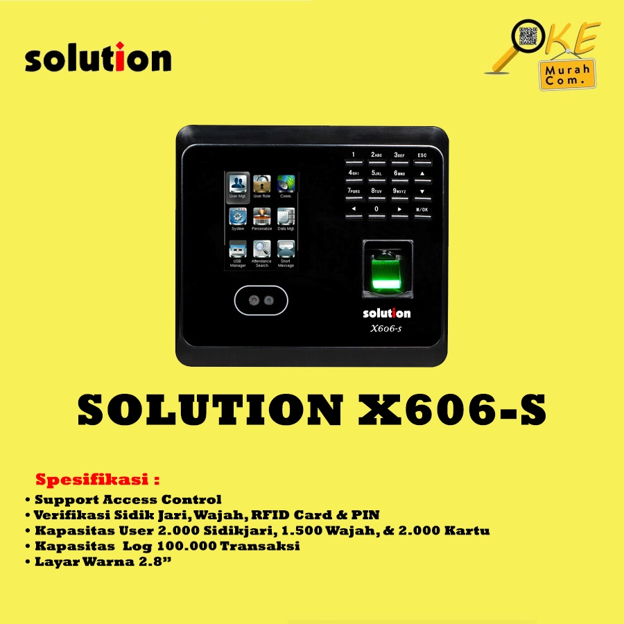 Jual Mesin Absensi Fingerprint Wajah Solution X606S / X-606S / X 606 S ...