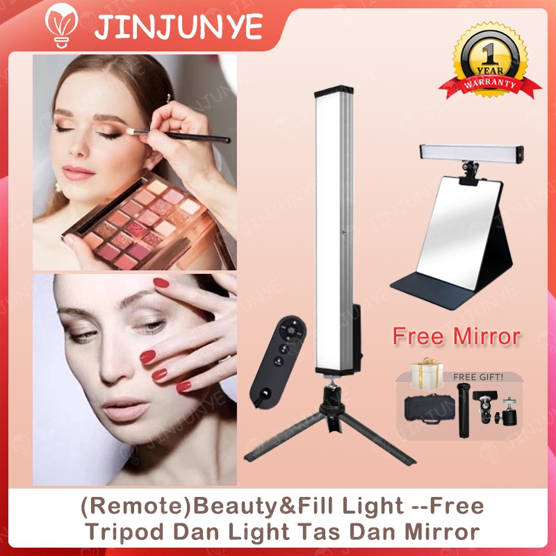 Jual COD&Free Mirror Professional Lampu Makeup MUA Portable Ring Light Tripod Remote Control ...