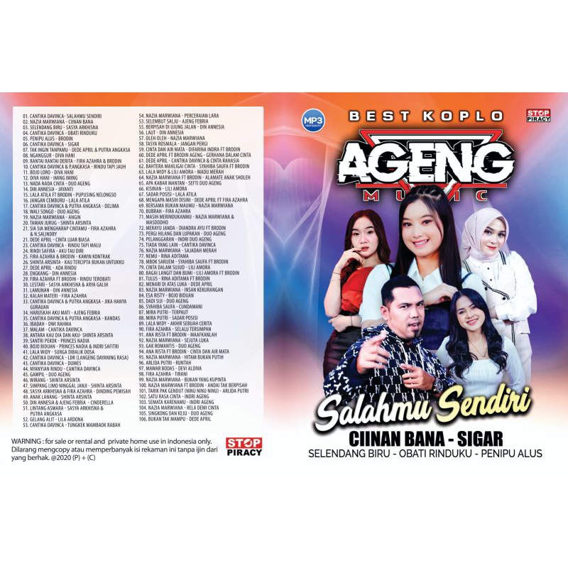 Jual KASET VCD DVD MP3 AGENG MUSIC SALAHMU SENDIRI/DAFABISNIS | Shopee Indonesia