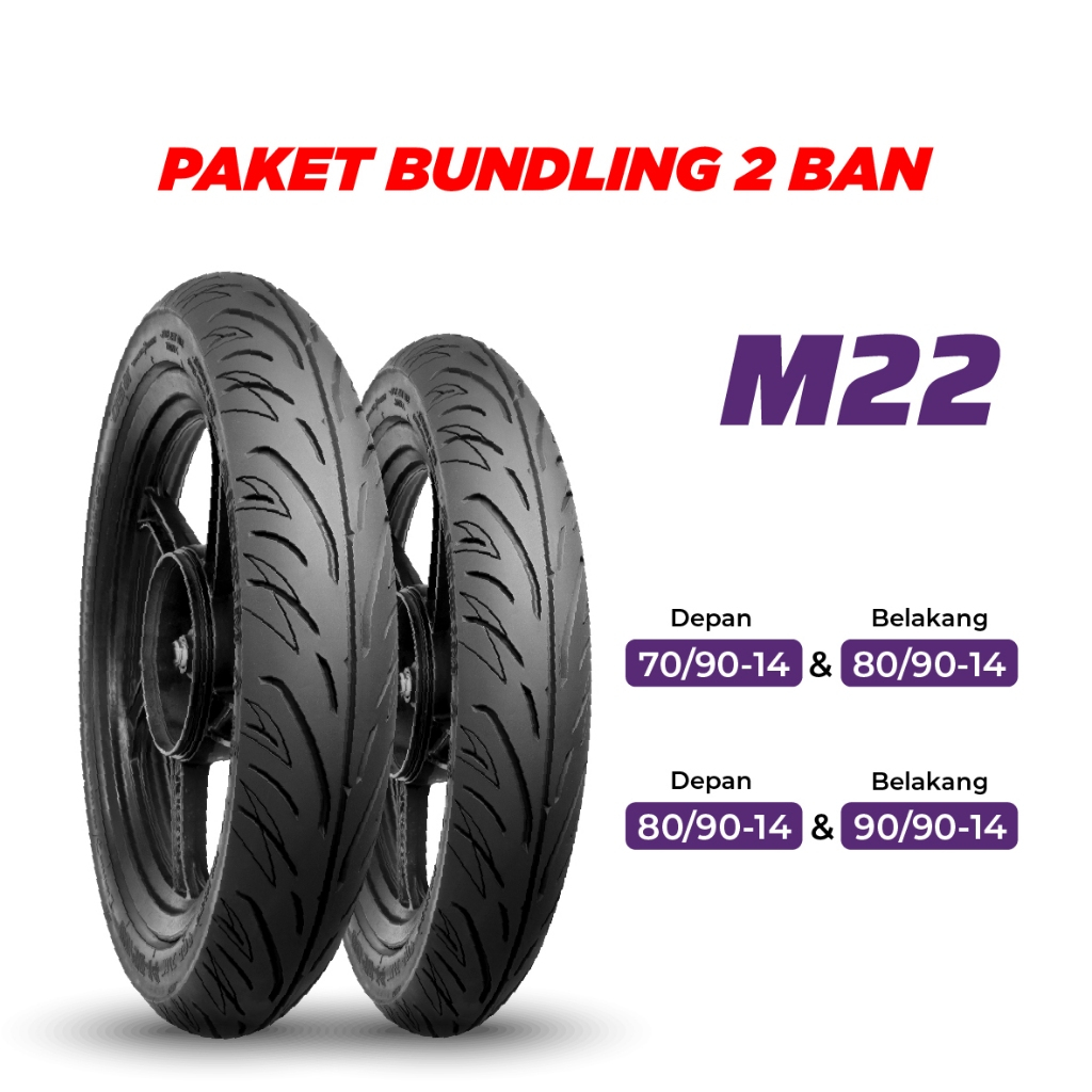 Jual Sepasang Ban Motor Mizzle M22 (Tubeless Matic Ring 14) | Shopee ...