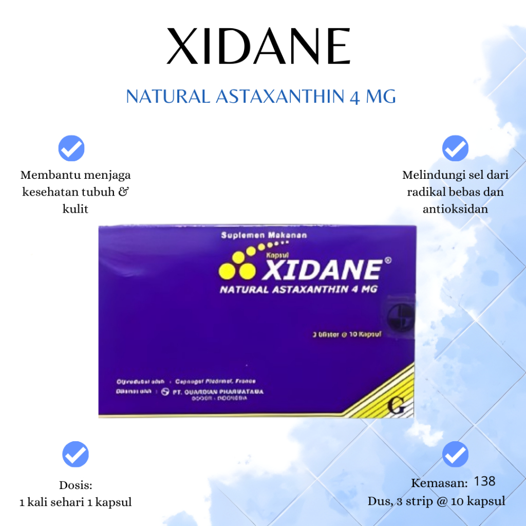 Jual XIDANE KAPSUL ASTAXANTHIN 4 MG KAPSUL | Memelihara Kesehatan ...