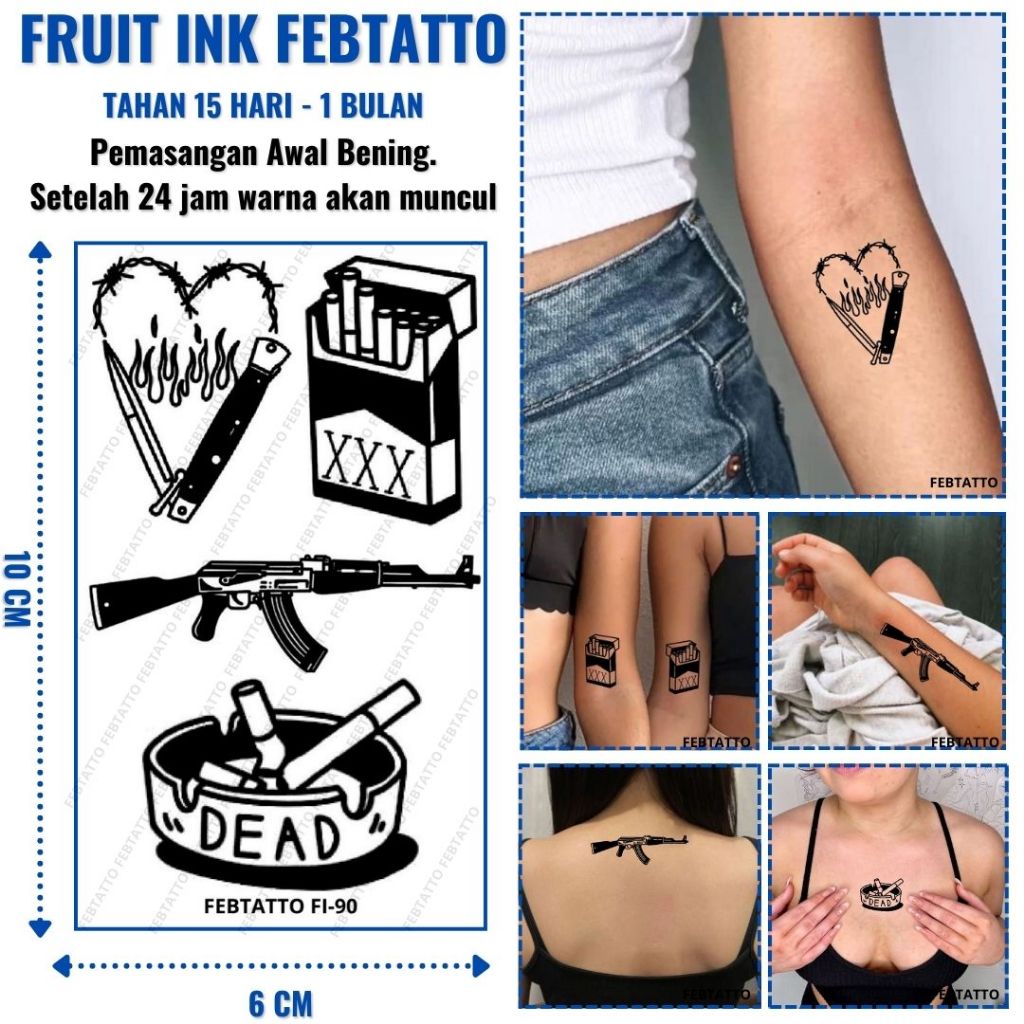 Jual FRUIT INK Tato Aesthetic Rokok api senjata ak47 Tahan 1 Bulan ...