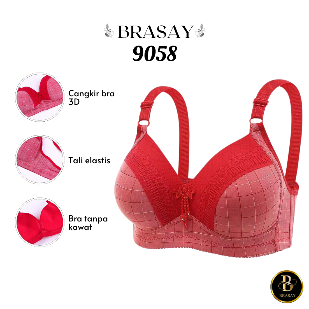 Jual Brasay Bra Wanita Ukuran Jumbo Bh Big Size Motif Kotak Busa Tebal ...