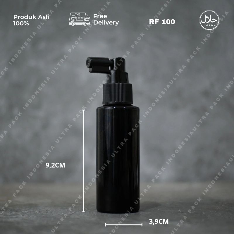 Jual KEMASAN BOTOL NOZZLE SPRAY - BOTOL PET RF 100ML HITAM + SPRAYER ...