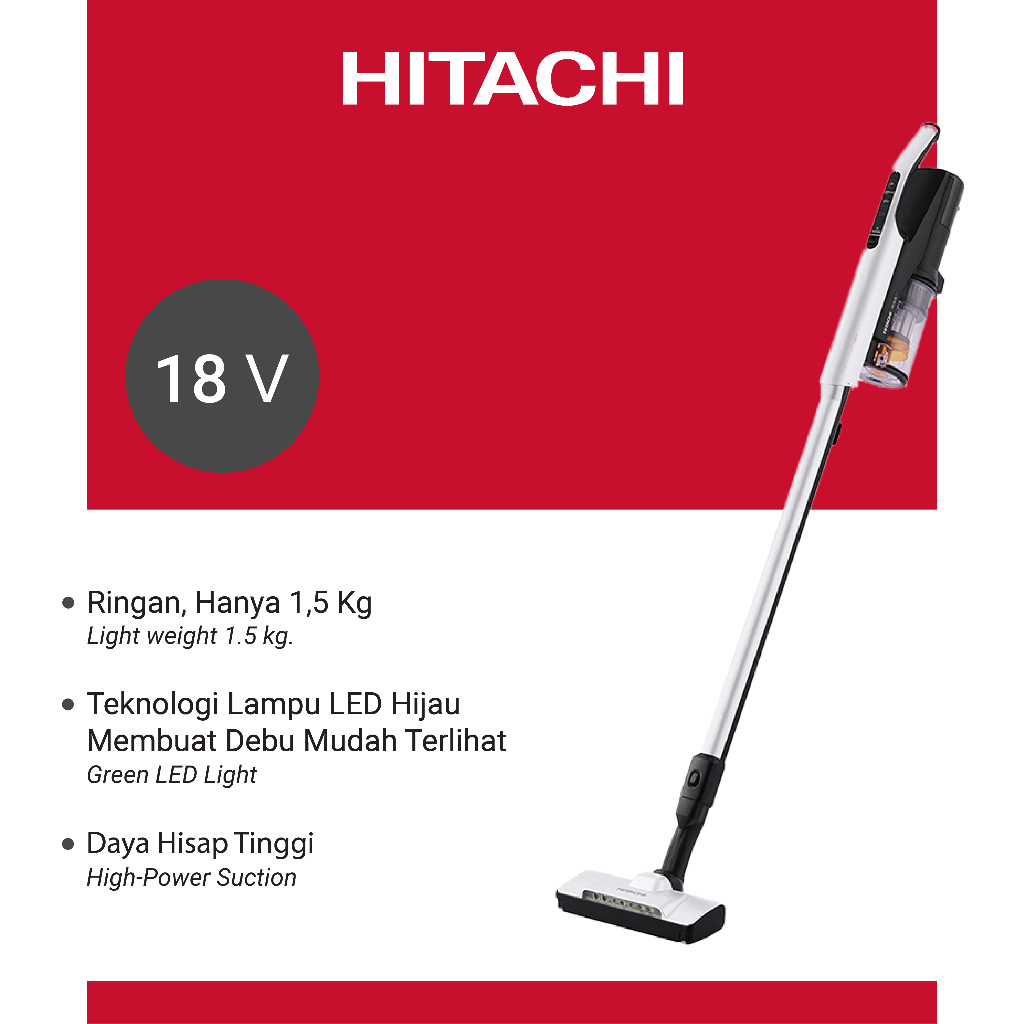 Jual HITACHI Vacuum Cleaner Cordless Stick 18 V PV-XL1K | Shopee Indonesia