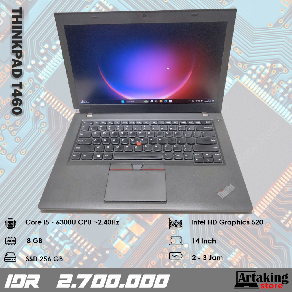Jual Lenovo Thinkpad T460 - Core i5 - Gen 6 th - Ram 8 GB - SSD 256 GB ...