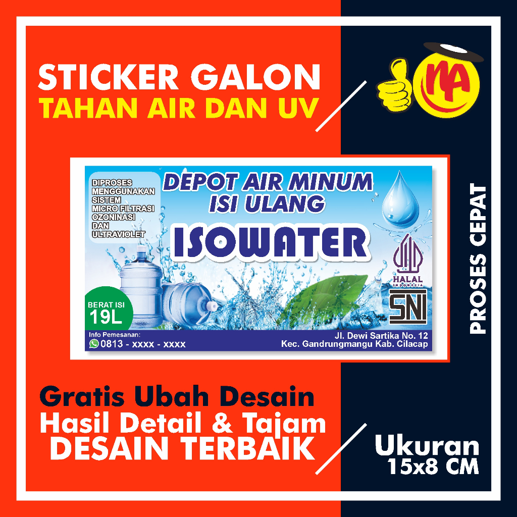 Jual Stiker Galon Isi Ulang Tahan Air dan UV | Shopee Indonesia