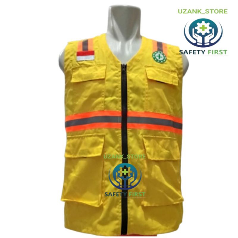 Jual [ FREE LOGO SAFETY & BENDERA ] Rompi Safety, Rompi Safety Proyek ...