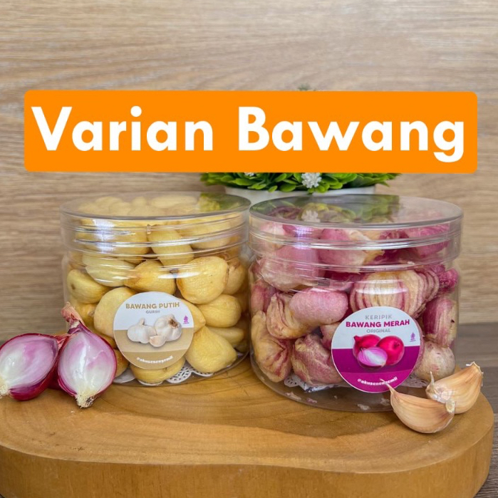 Jual KERIPIK BAWANG PUTIH BAWANG MERAH UTUH Akusenengemil | Garlic ...