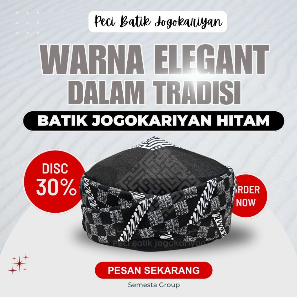 Jual Motif Baru Peci Batik Jogokariyan - Motif Batik Jogokariyan Hitam ...