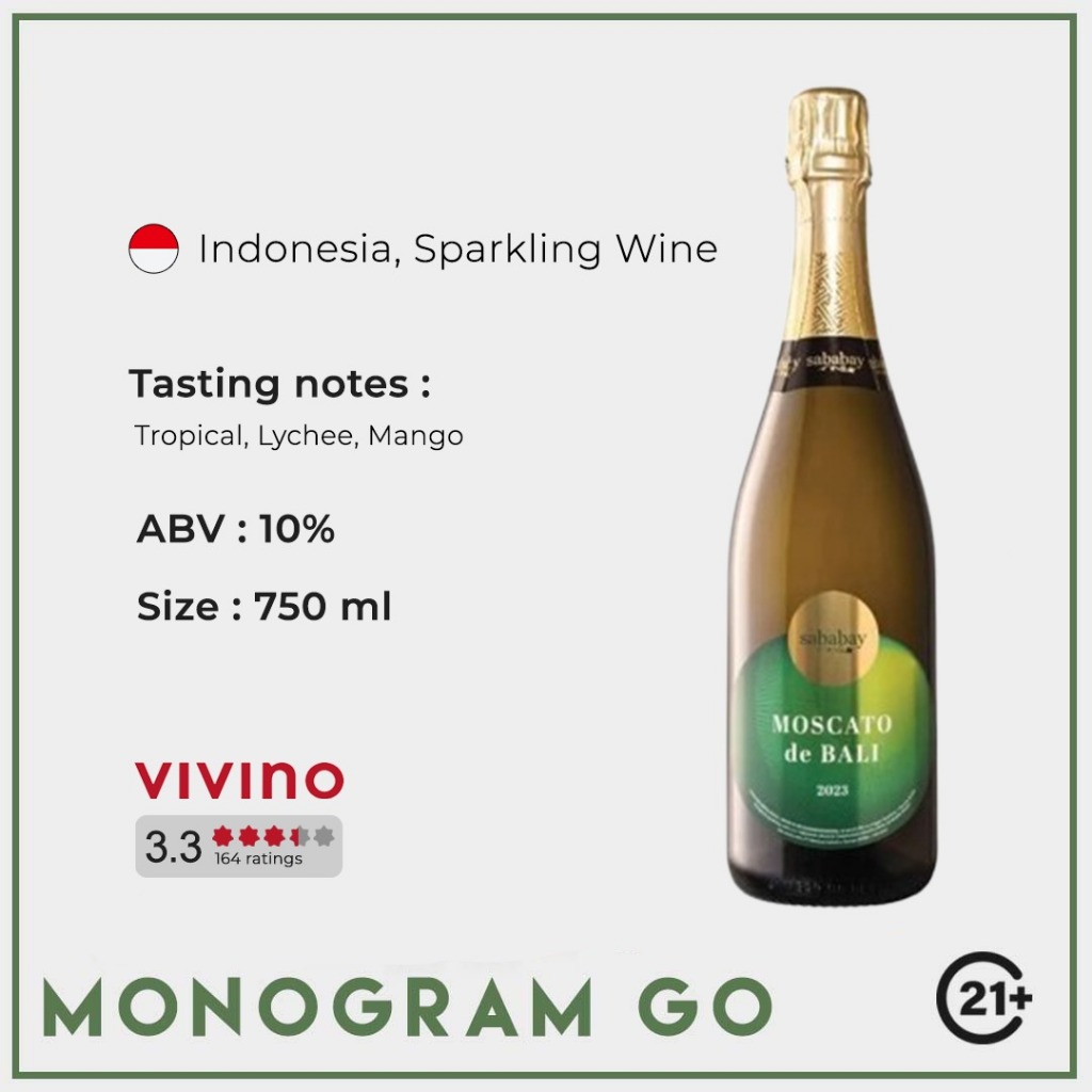 Jual Sababay Moscato Indonesia Sparkling Sweet Wine 750ml (2 Bottles ...
