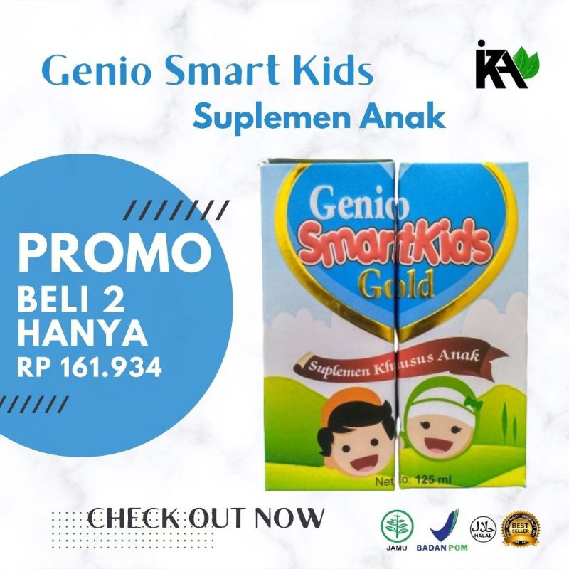 Jual PAKET 1 GENIO SMART KIDS SUPLEMEN MULTIVITAMIN ANAK / KECERDASAN ANAK / VITAMIN ANAK / OBAT ...