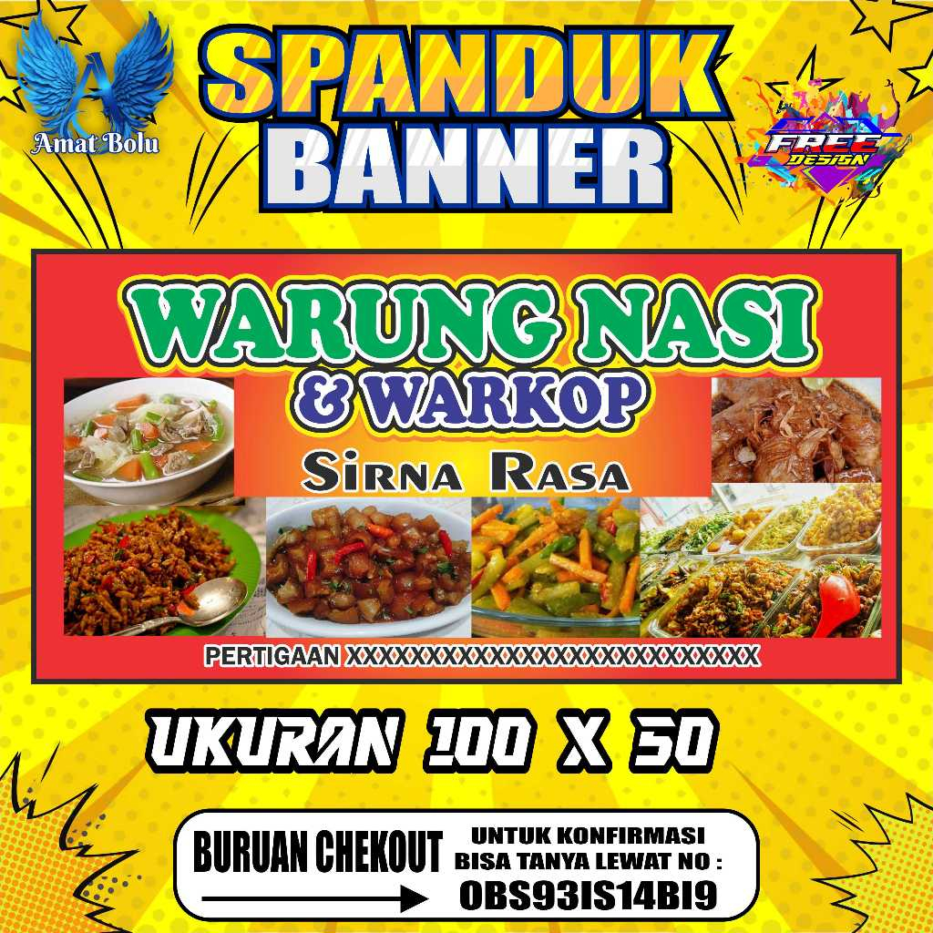 Jual Spanduk Banner Warung Nasi & Warkop Sirna Rasa Costom Desain ...