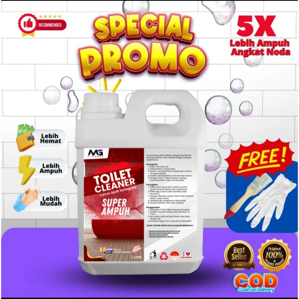 Jual PUSHCLEAN TOILET CLEANER CAIRAN PINK PEMBERSIH TOILET WASTAFEL ...