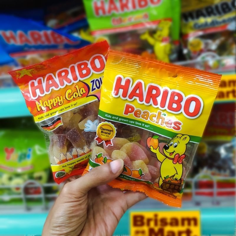 Jual Haribo Candy Happy Cola Zour & Peaches Permen Lunak Jeli Rasa ...